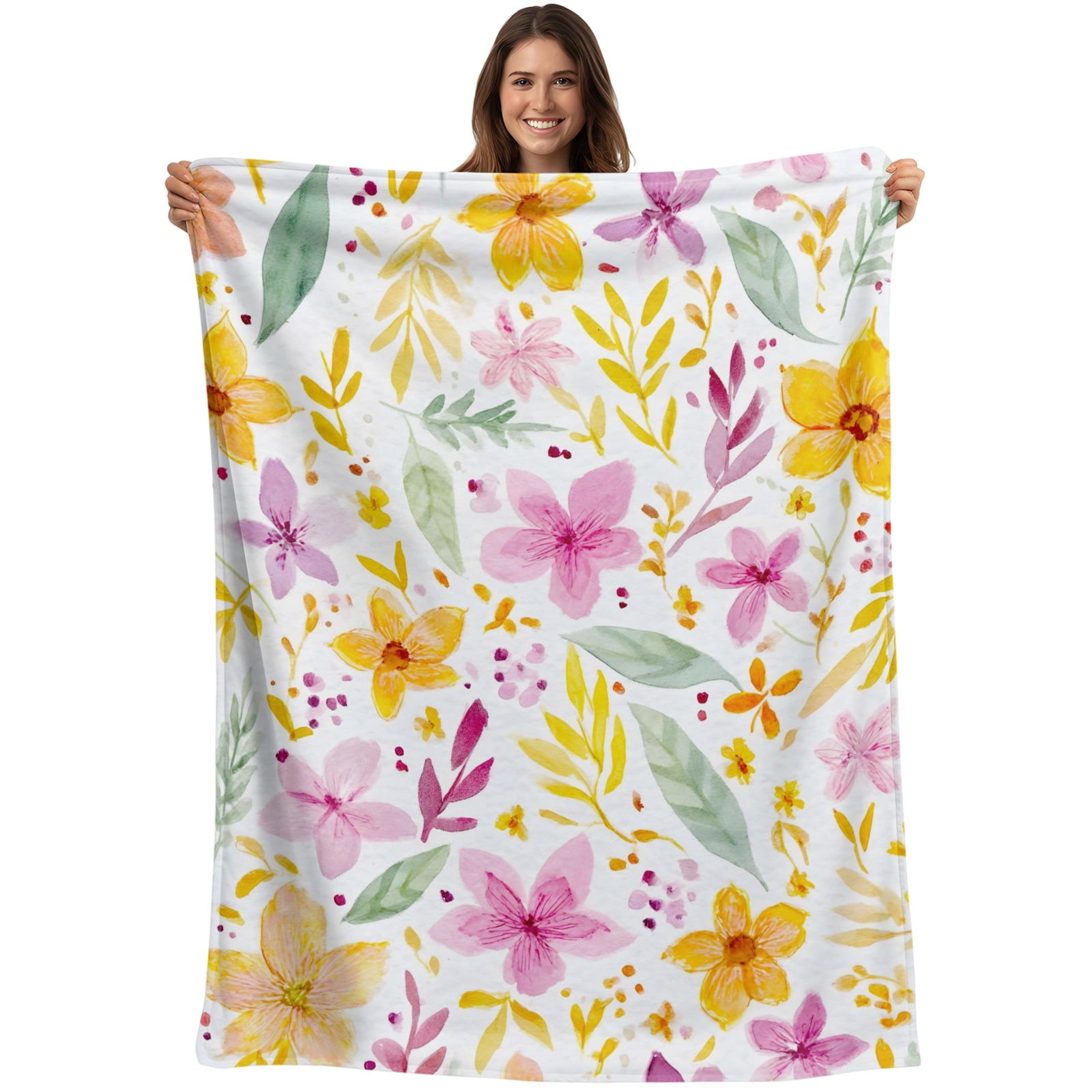 Boho Summer Floral Blanket Soft Cozy Warm Throw Blanket for Couch ...
