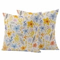 Boho Summer Floral Outdoor Waterproof Pillow Covers, Blue Yellow ...