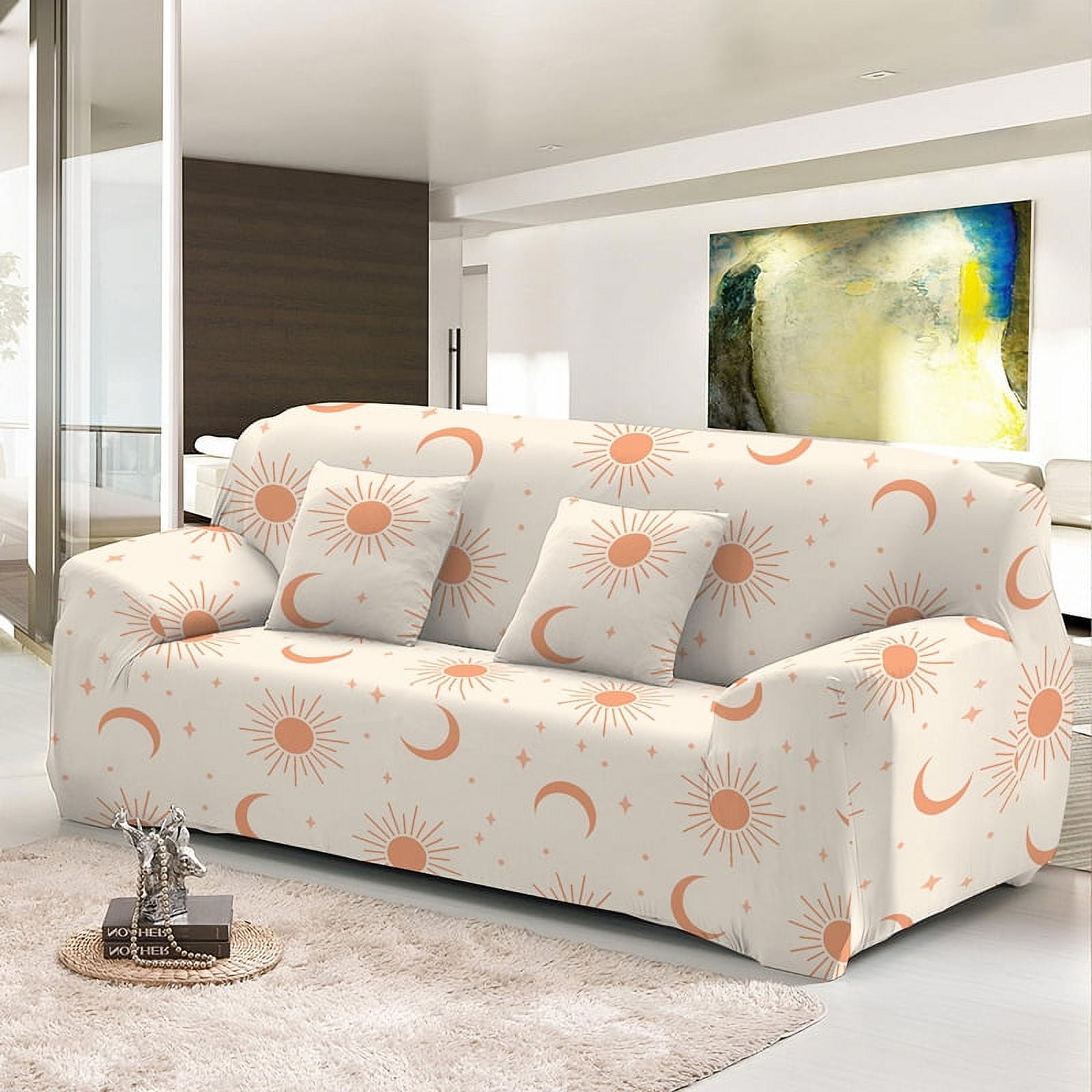 Boho Sun And Moon Elastic Sofa Cover For Living Room All-Inclusive ...