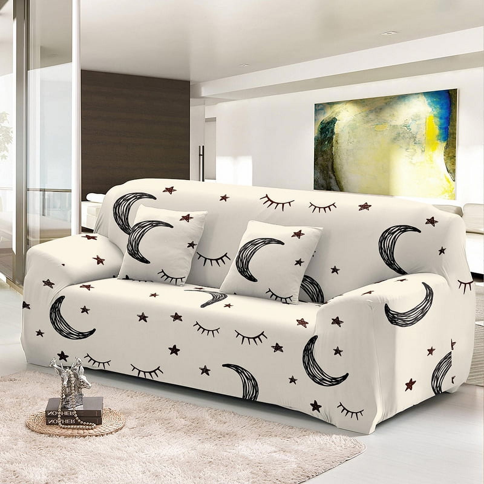 Boho Sun And Moon Elastic Sofa Cover For Living Room All-Inclusive ...