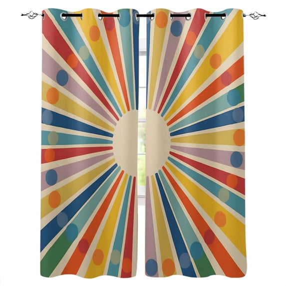 Boho Sun Blackout Curtains for Bedroom/Living Room, Thermal Insulated ...