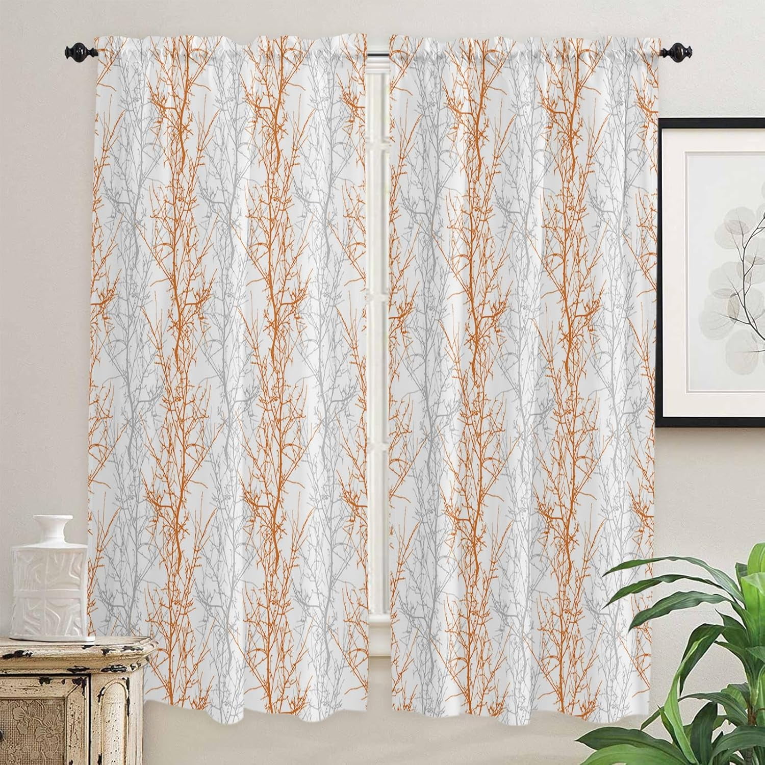 Boho Sun Curtains, Mid Century Abstract Pastel Sunrise Sunset Modern ...