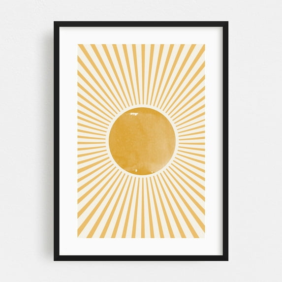 Boho Sun - Illustration Minimalist Abstract Geometric Boho Vintage ...