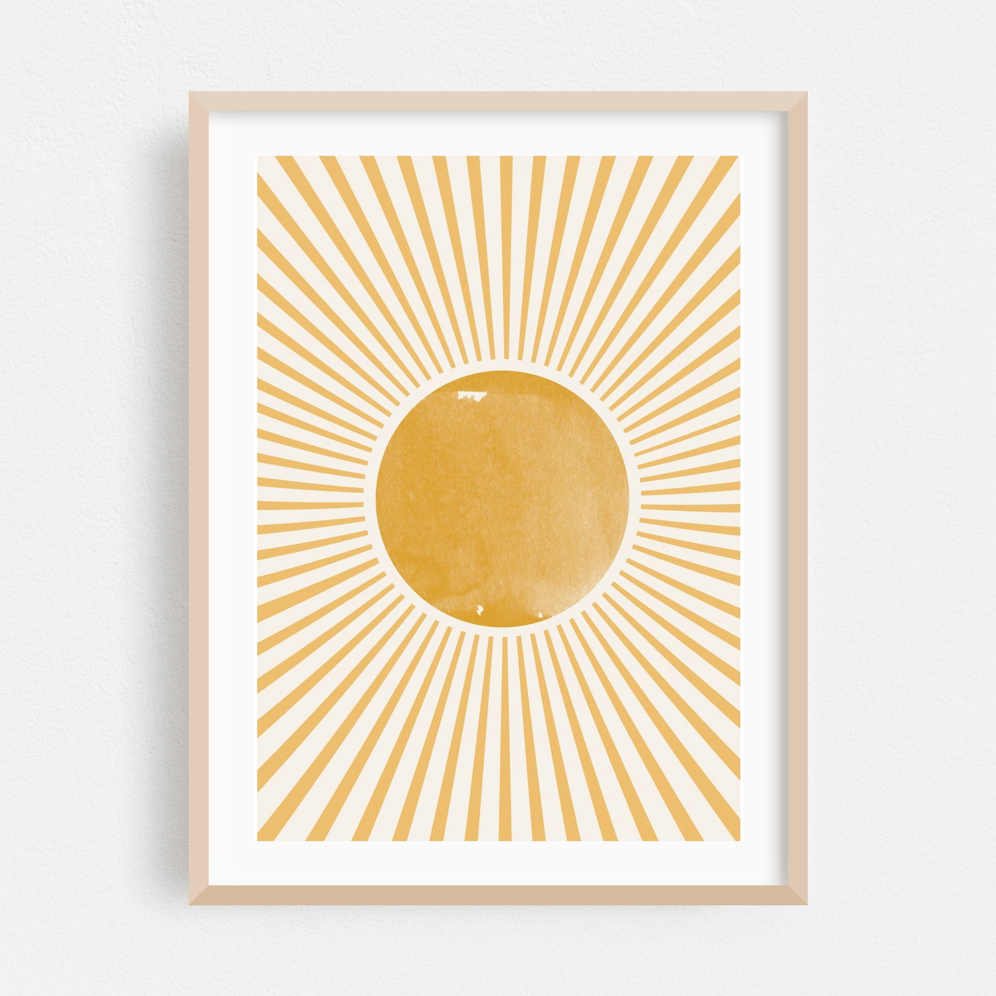 Boho Sun - Illustration Minimalist Abstract Geometric Boho Vintage ...