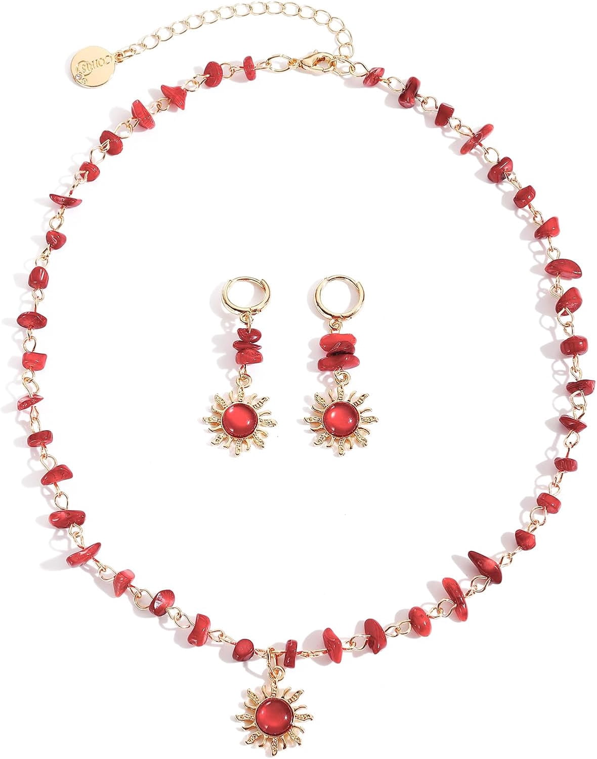 Boho Sun Jewelry Set for Women Bohemian Healing Nature Crystal Stone ...