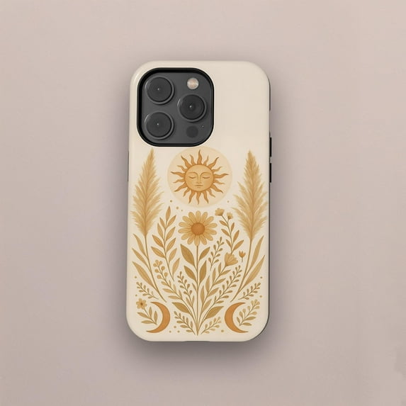 Boho Sun Nature Inspired Tough Phone Case for iPhone 17 to 11 Pro Max ...