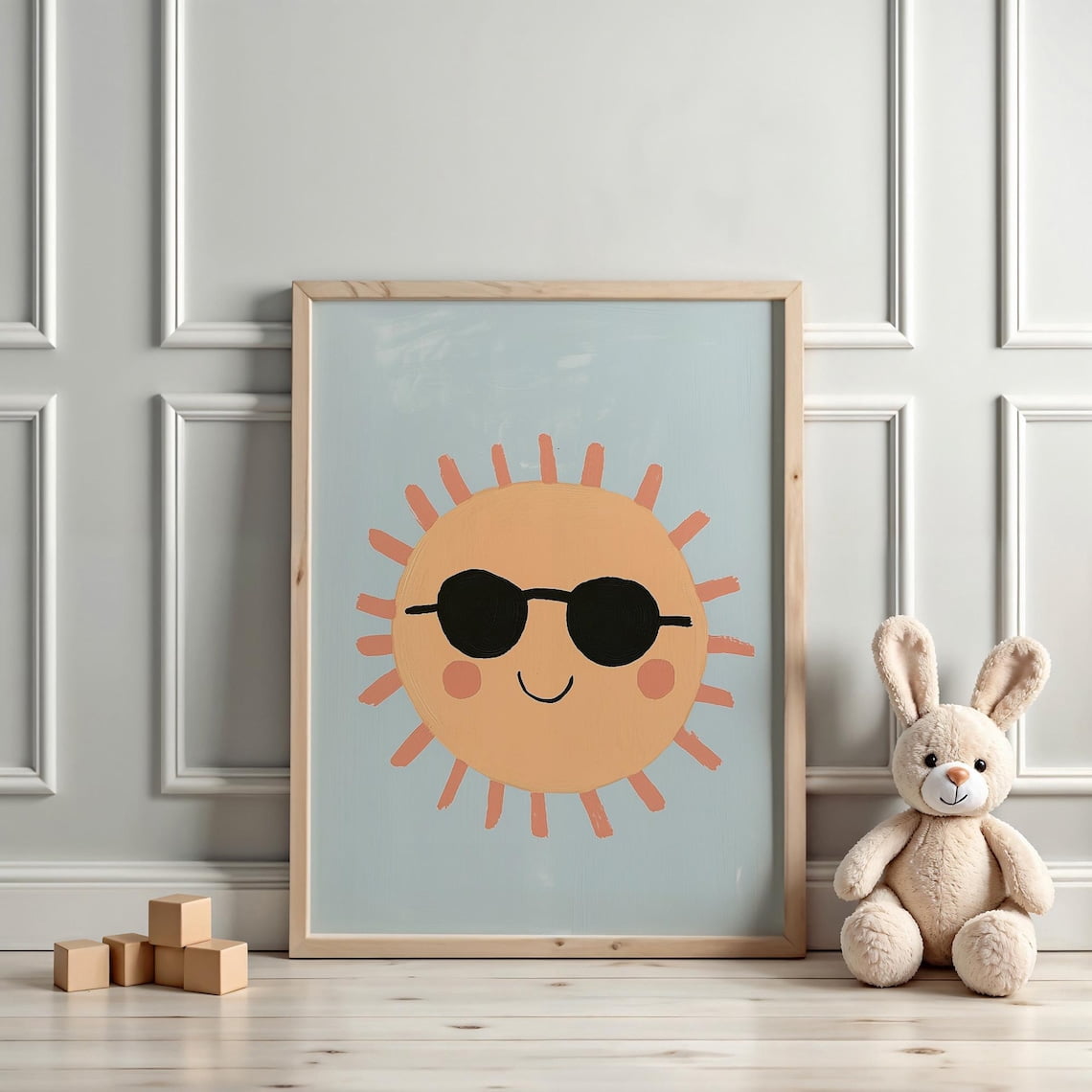 Boho Sun Nursery Art Print Gender Neutral Playroom Decor Sunshine Art ...