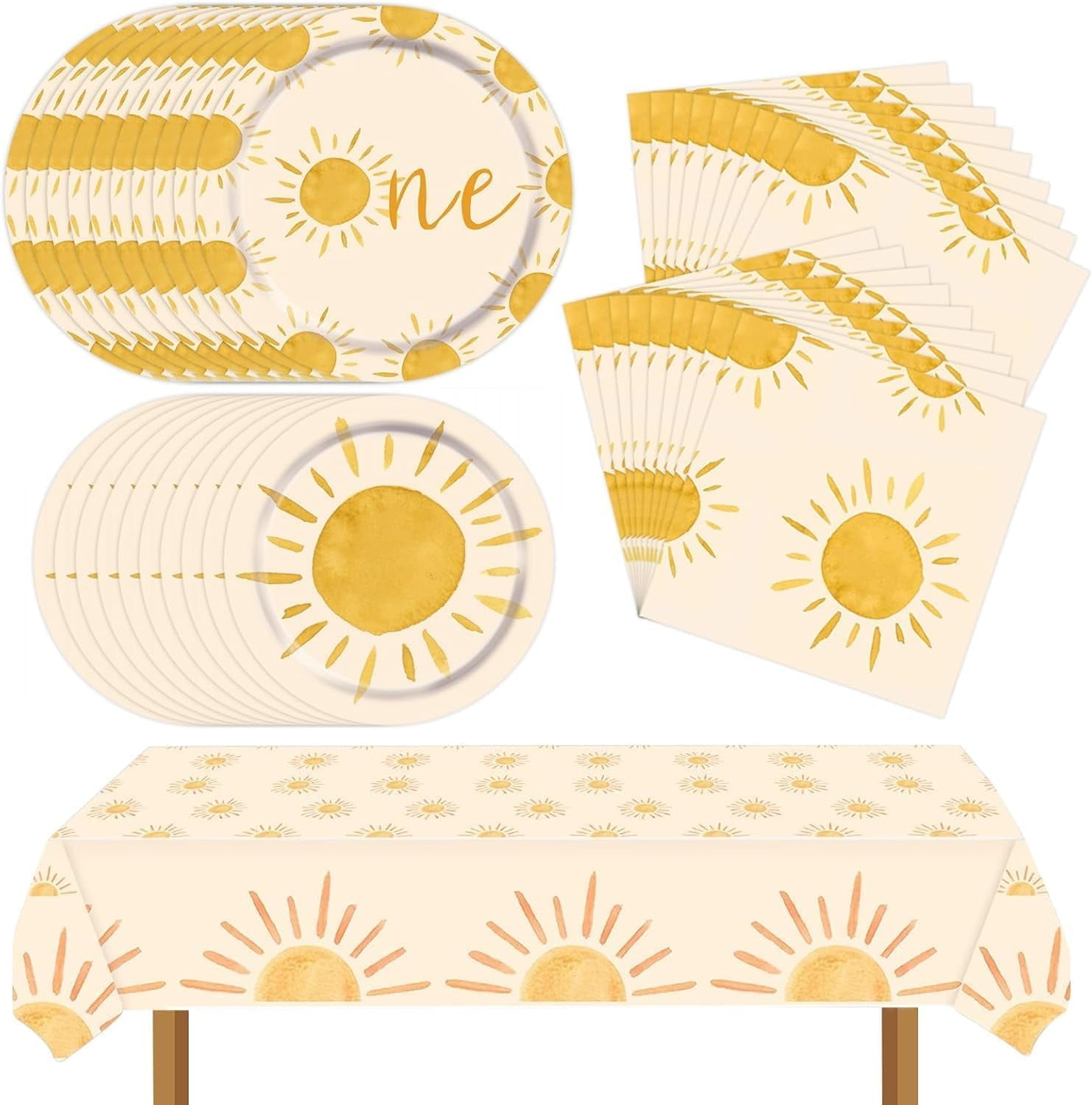Boho Sun Party Decorations for Birthday Sun Party Tableware Includes ...