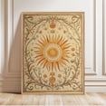 Boho Sun Poster Earth Tone Vintage Rose Floral Wall Art , Poster Print ...