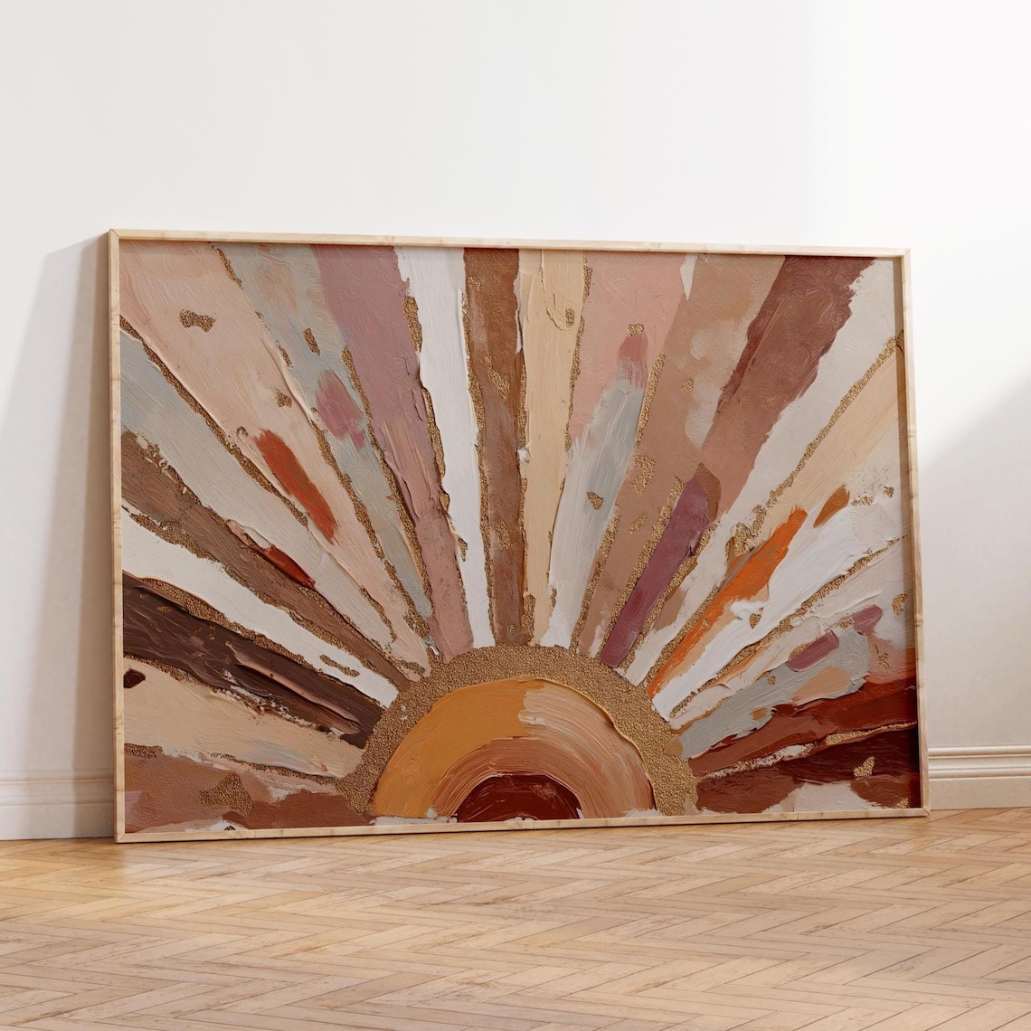 Boho Sun Poster Horizontal Sun Art Printable Abstract Sunrise Poster ...