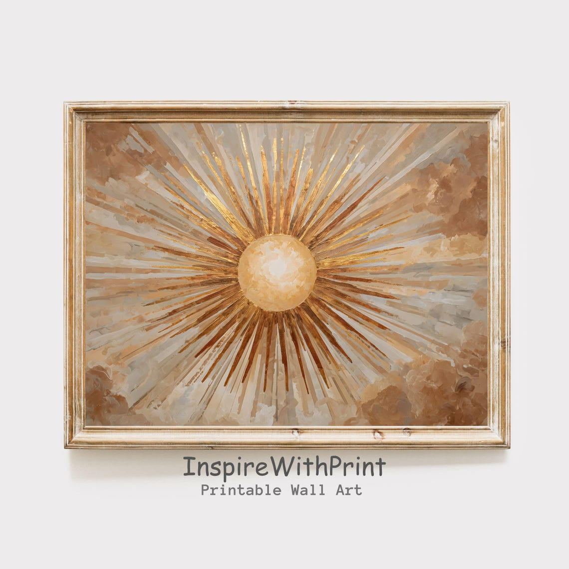 Boho Sun Poster Horizontal Sun Art Printable Abstract Sunrise Poster ...