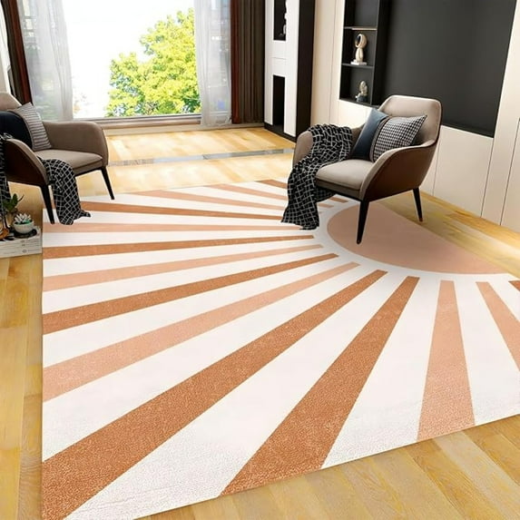 Boho Sun Rays Sunrise Kids Rug, Non Slip Noise Reduction Area Rugs ...