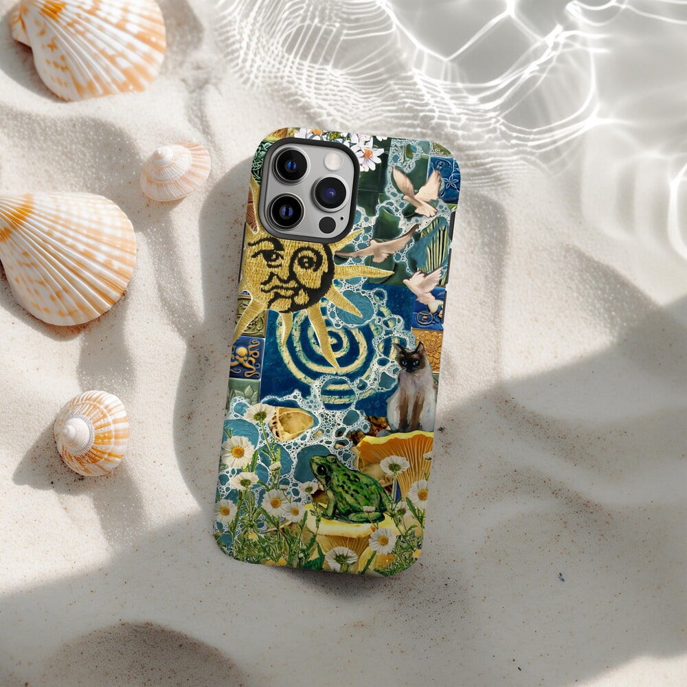 Boho Sun Trippy Spiritual Retro Hippie Collage Phone Case with iPhone ...