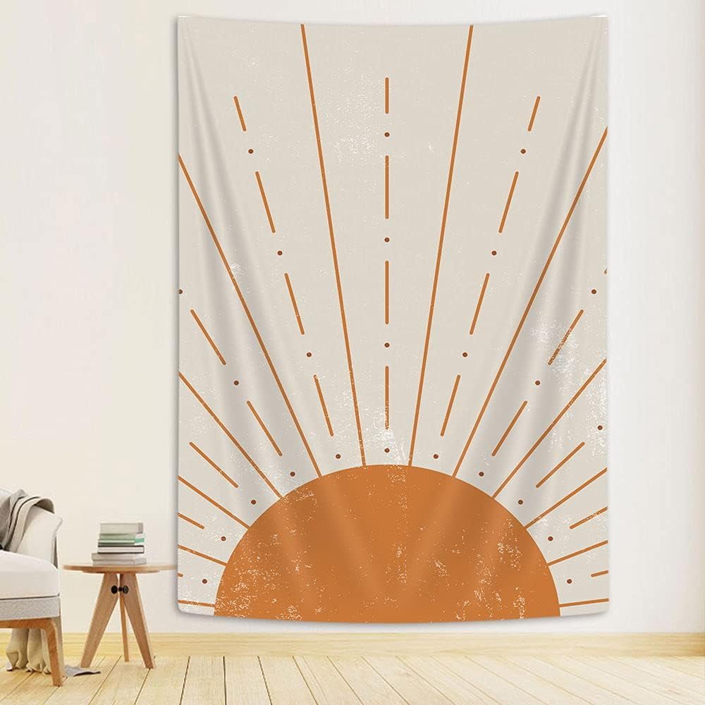 Boho Sun Vertical Tapestry, Vintage Abstract Sunrise Tapestry Wall ...