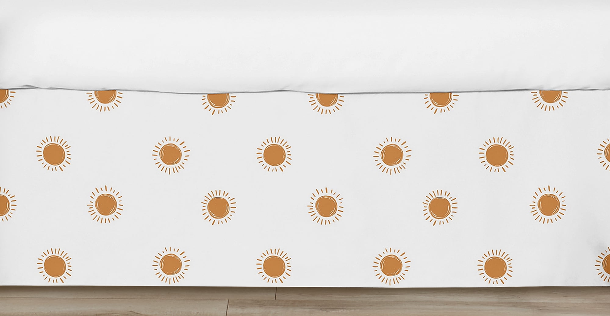 Boho Sun White and Pumpkin Dust Ruffle Crib Skirt Boy or Girl by Sweet ...