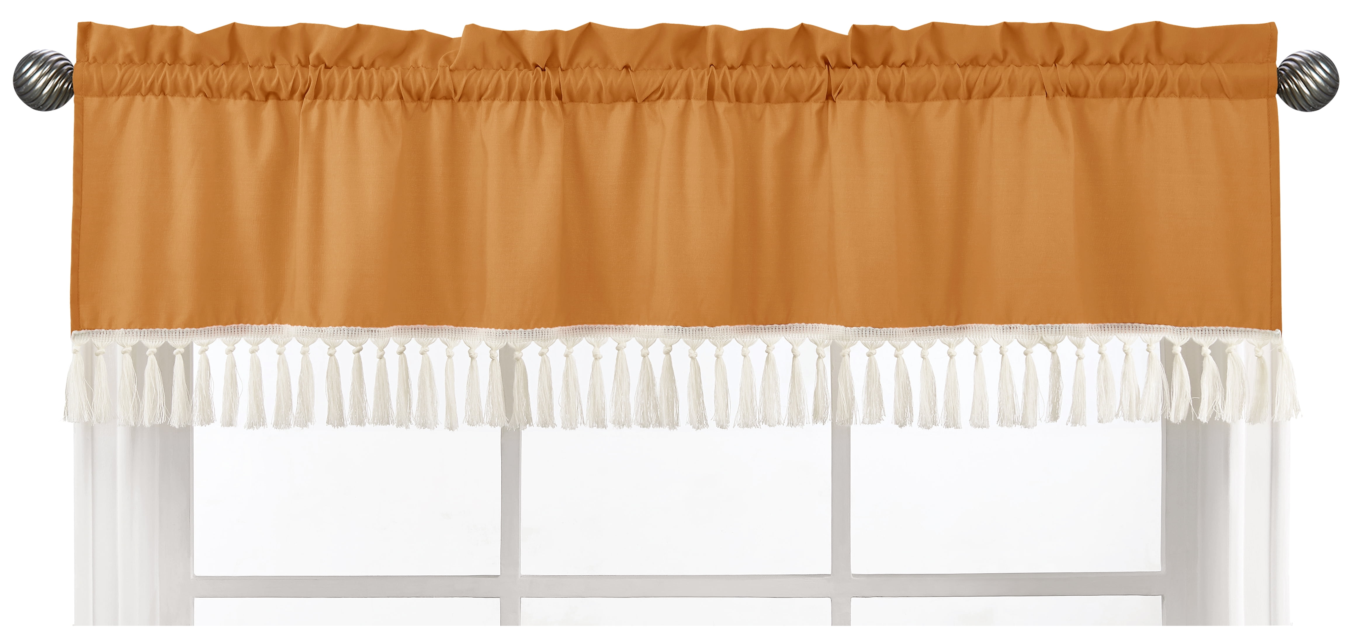 Sweet Jojo Designs Boho Sun Shabby Chic Curtains, Pumpkin Fringe Semi ...