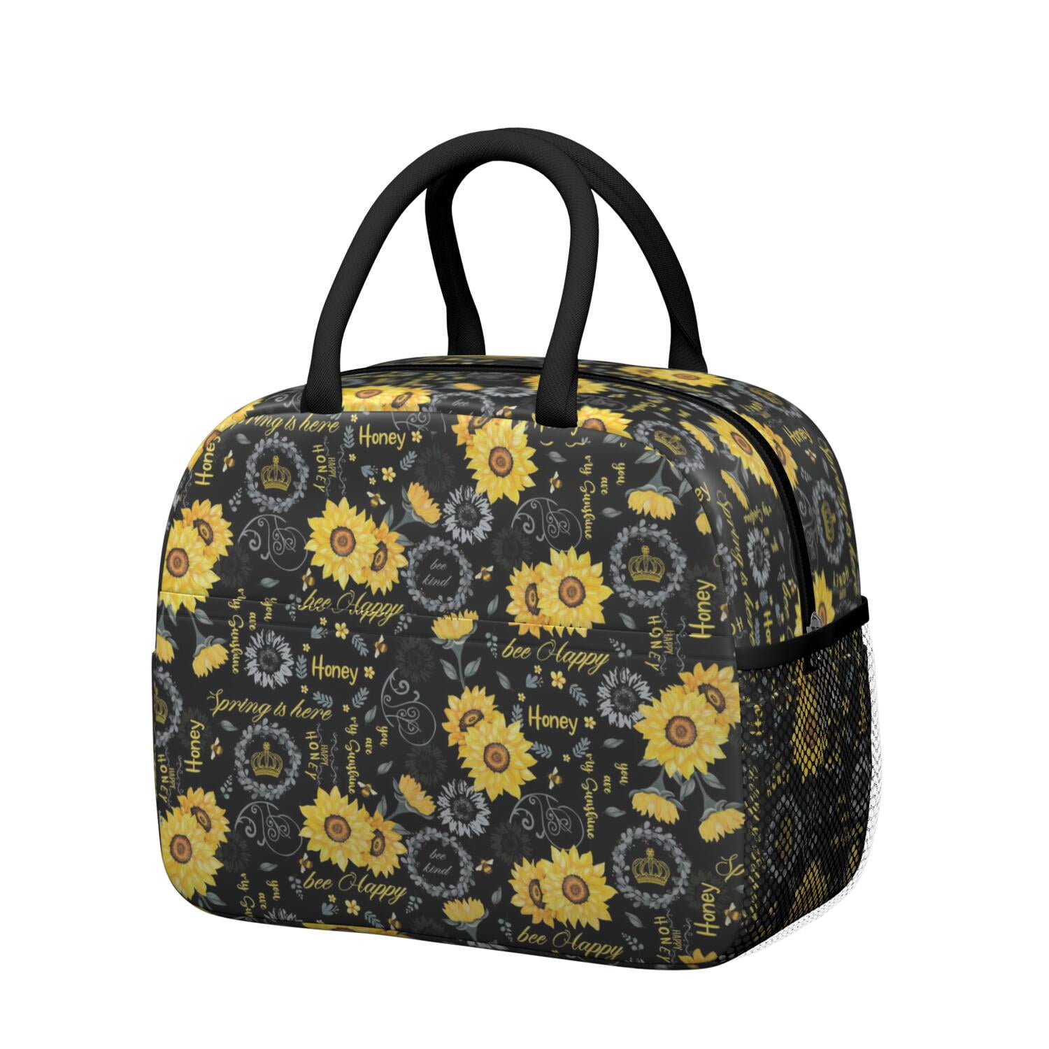 Boho Sunflower Aesthetic Lunch Bag - Reusable Thermal Insulated Lunch ...