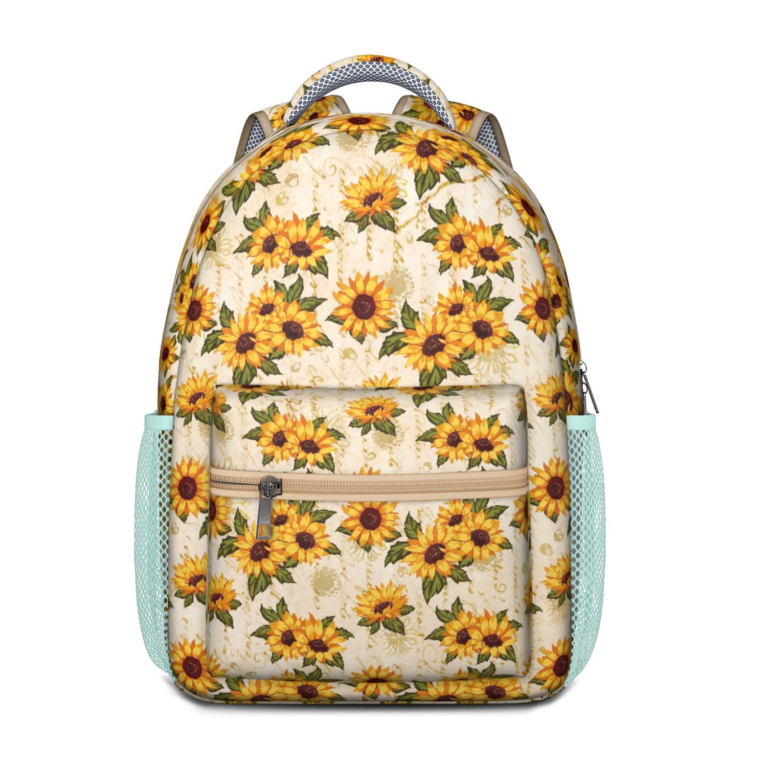 Boho Sunflower Aesthetic School Backpack - Ergonomic & Durable with ...