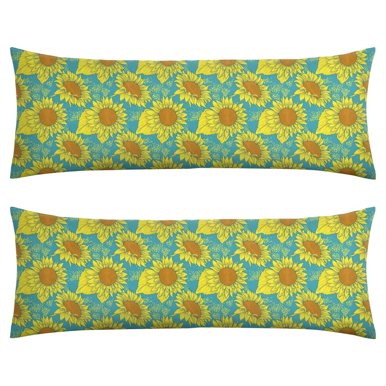 Boho Sunflower Body Pillow Case 20x54 - Stretchy Durable Cover with ...