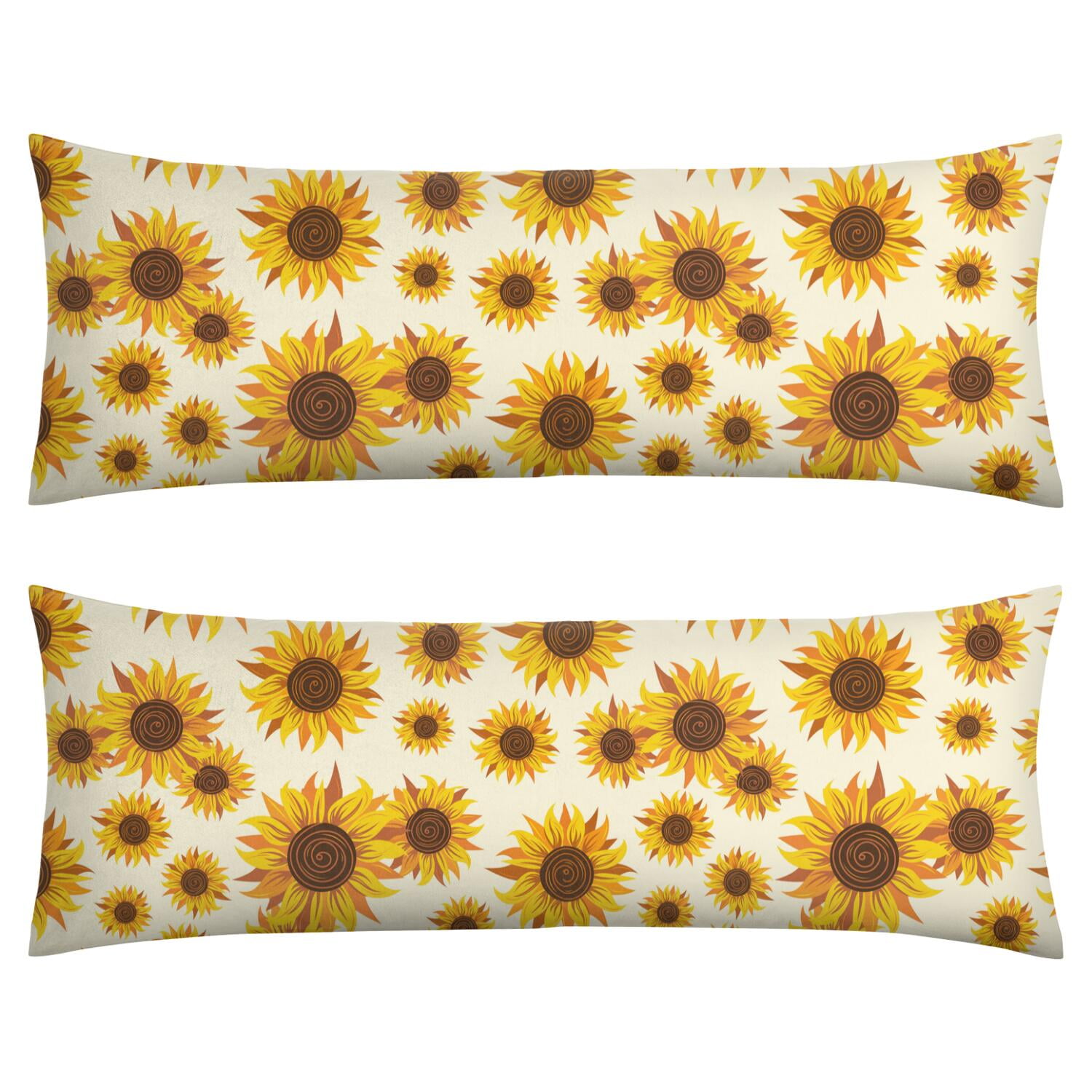 Boho Sunflower Body Pillow Case 20x54 - Stretchy Durable Cover with ...