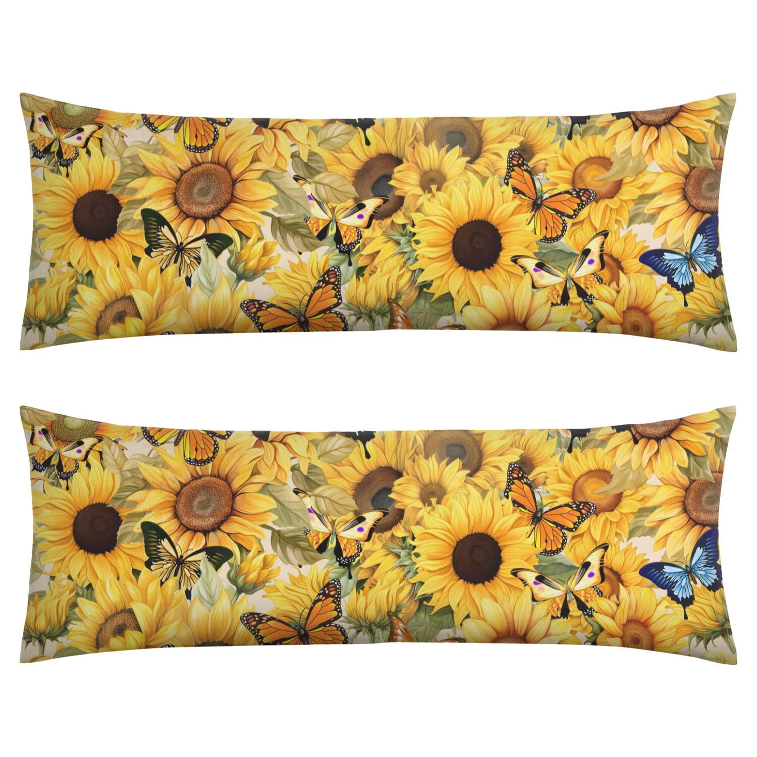 Boho Sunflower Body Pillow Cover – Soft & Breathable, Hidden Zipper, 20 ...