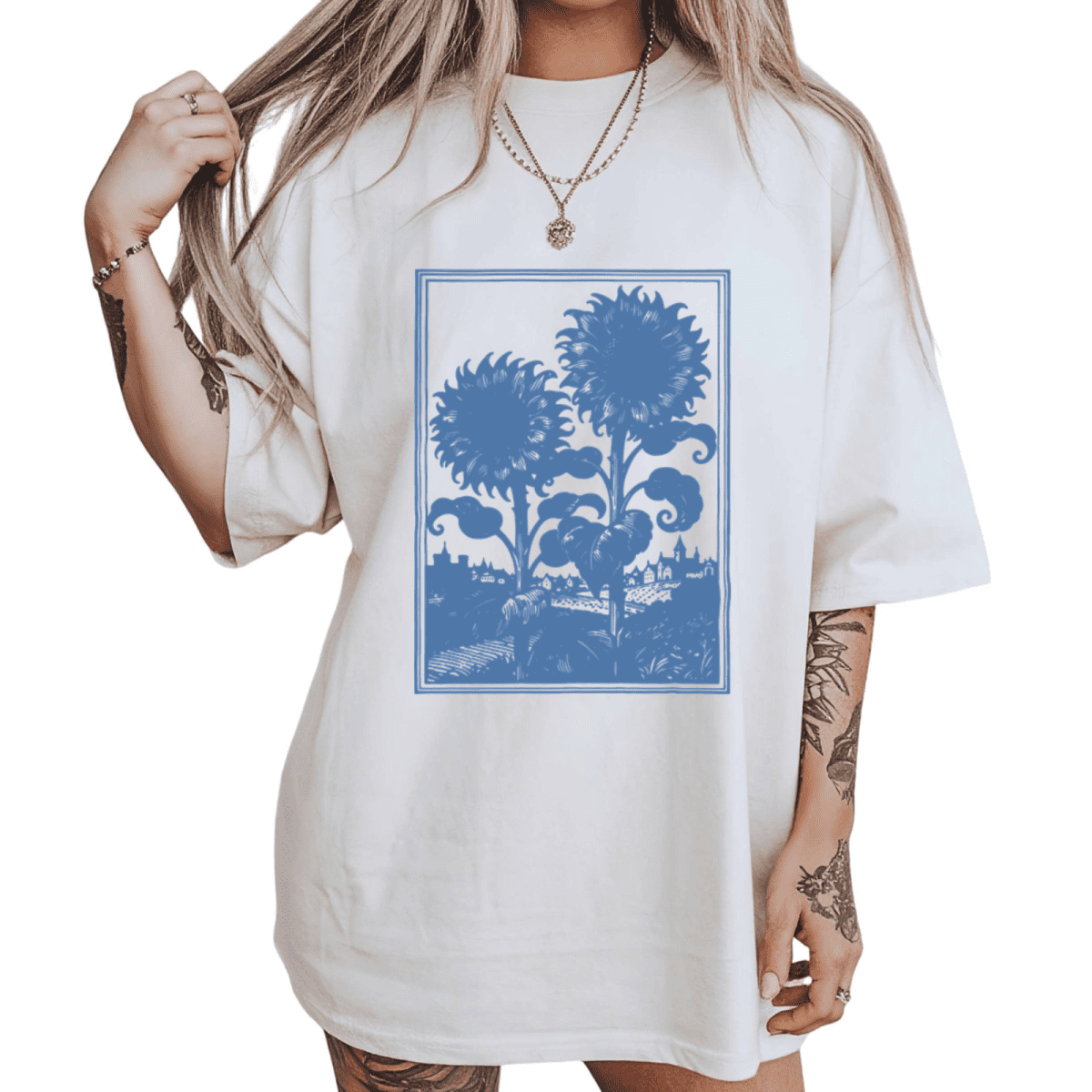 Boho Sunflower Graphic Tees White S-5XL Shirts Print Tshirt Fall ...