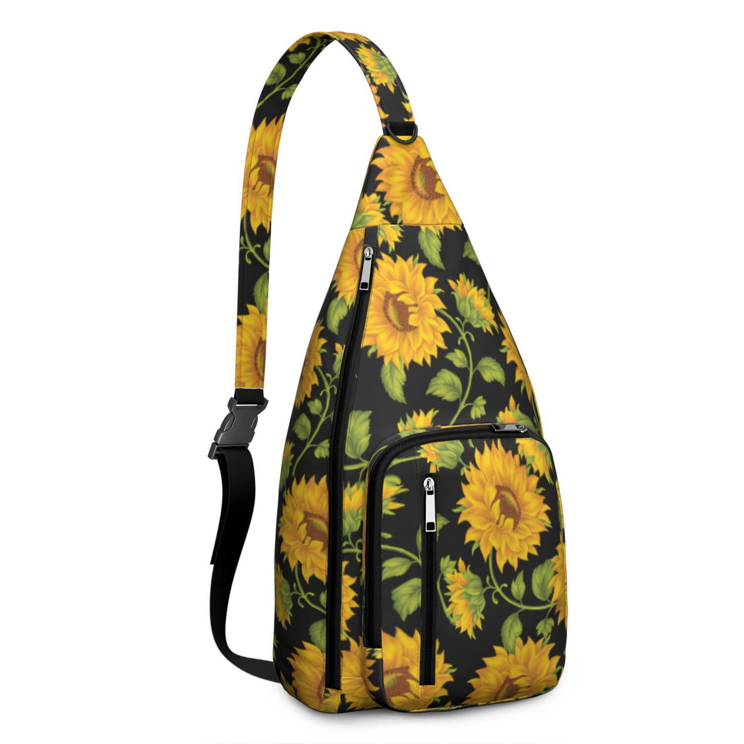 Boho Sunflower Sling Backpack – Rustic Country Floral Watercolor ...