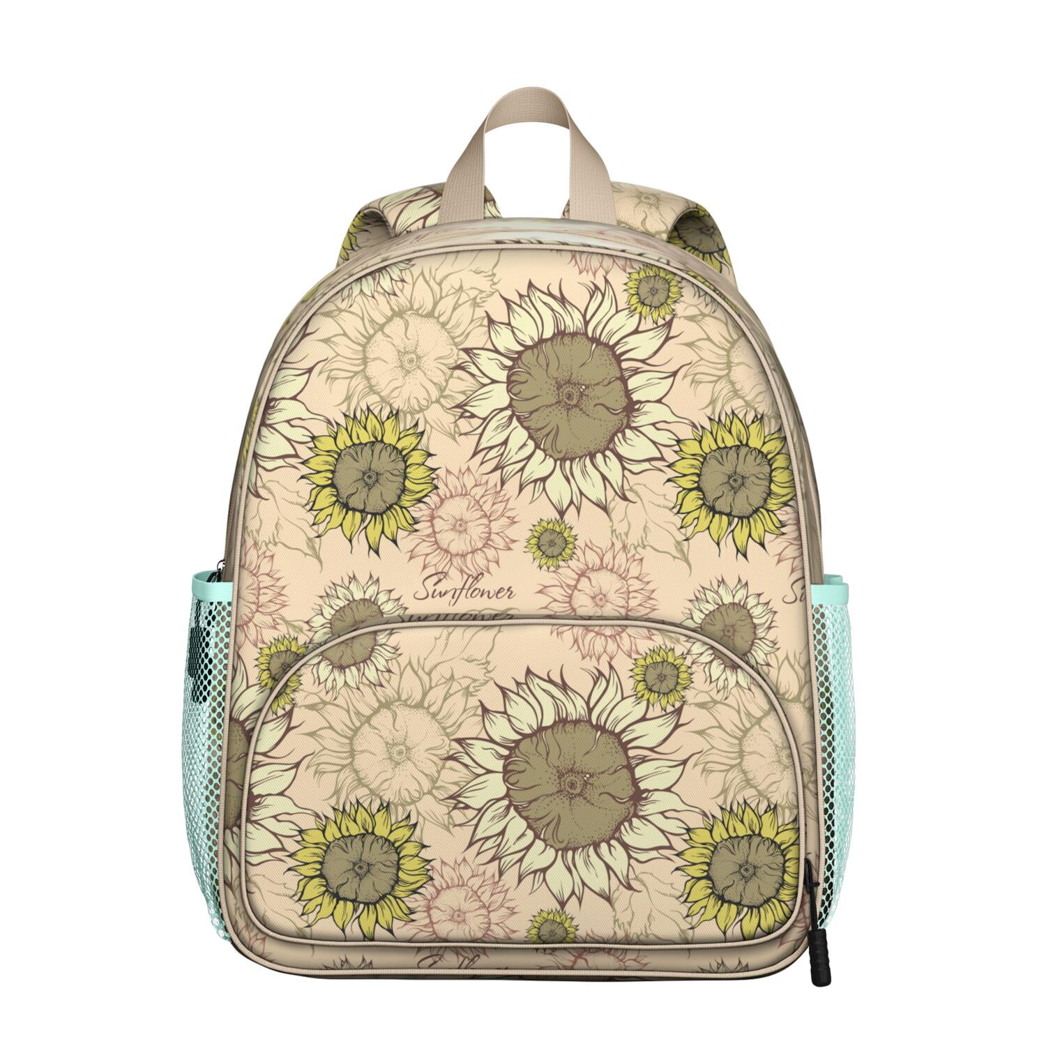 Boho Sunflower Students Backpack - Yellow Rustic Floral and Butterfly ...