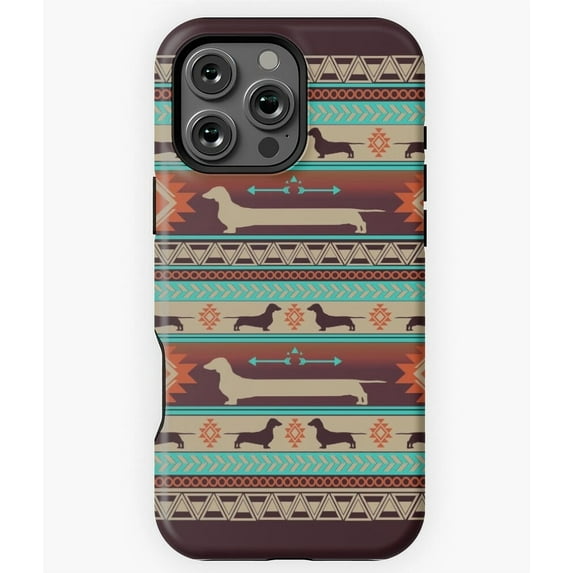 Boho Sunset Dachshund Artwork Phone Case for iPhone 17 16 15 14 13 12 ...