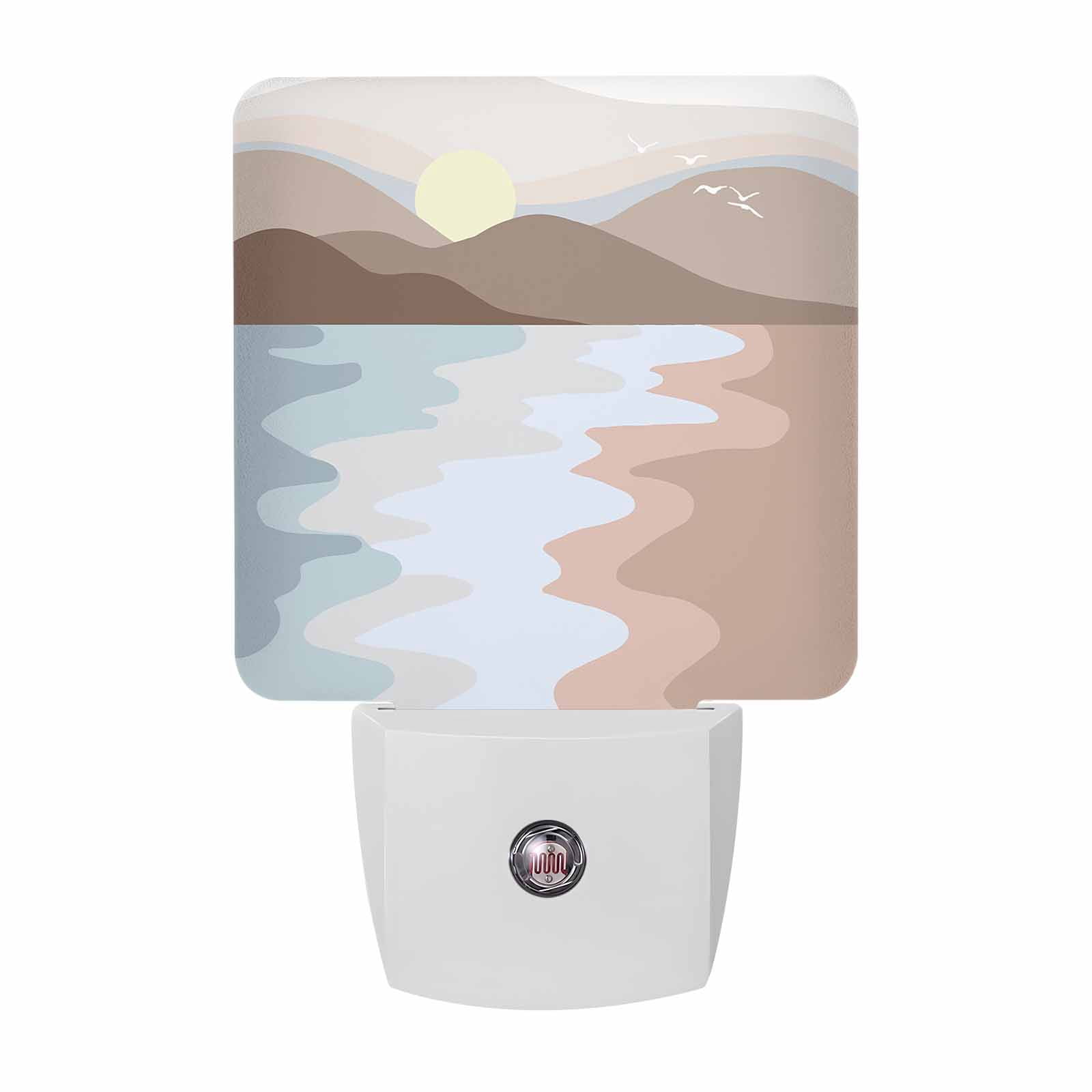 Boho Sunset Plug-in LED Night Lights Mid Century Abstract Minimalist ...