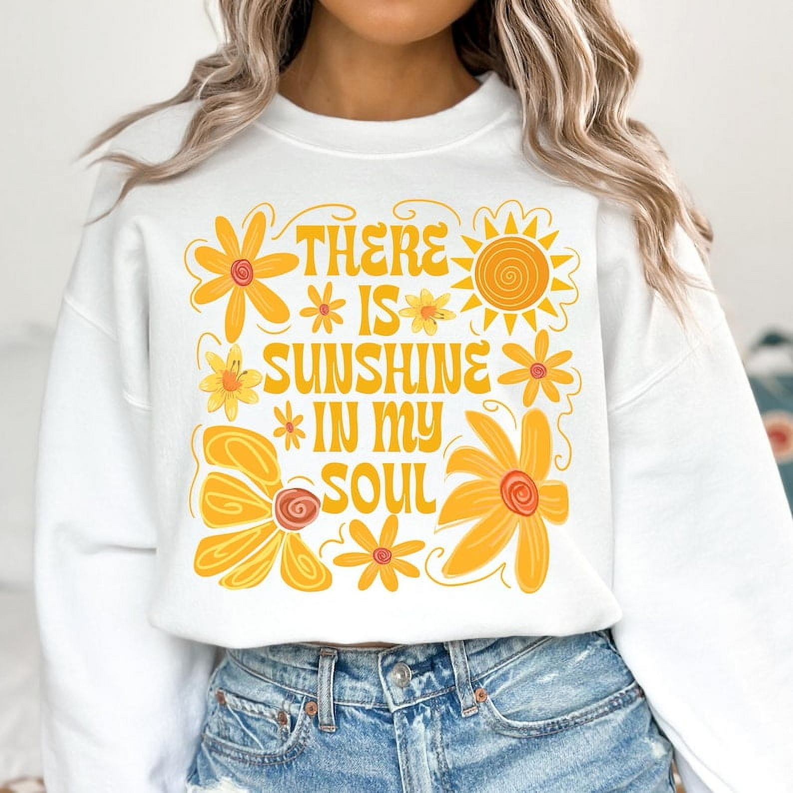 Boho Sunshine in My Soul Sweatshirt, Floral Hippie Summer Vibes Shirt ...