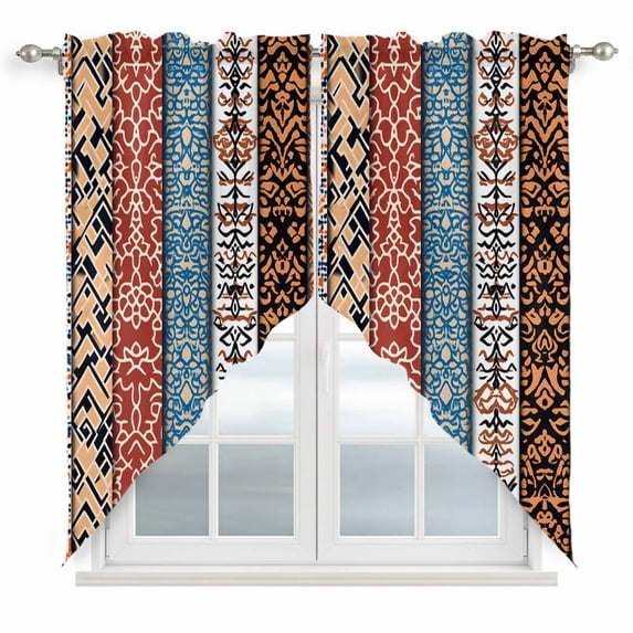 Boho Swag Valances for Windows 45 inches Long, Retro Ethnic Vintage ...