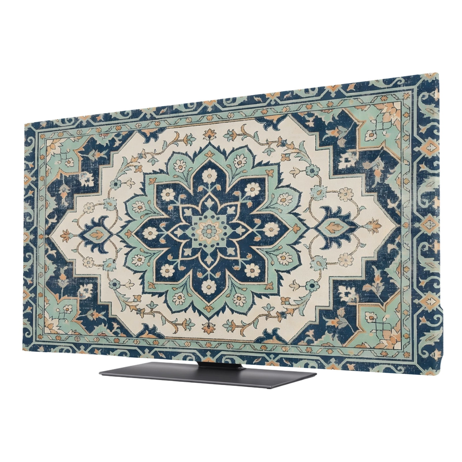 Boho TV Cover for 43 Inch Screen, Stretch Fabric Dustproof TV Display ...