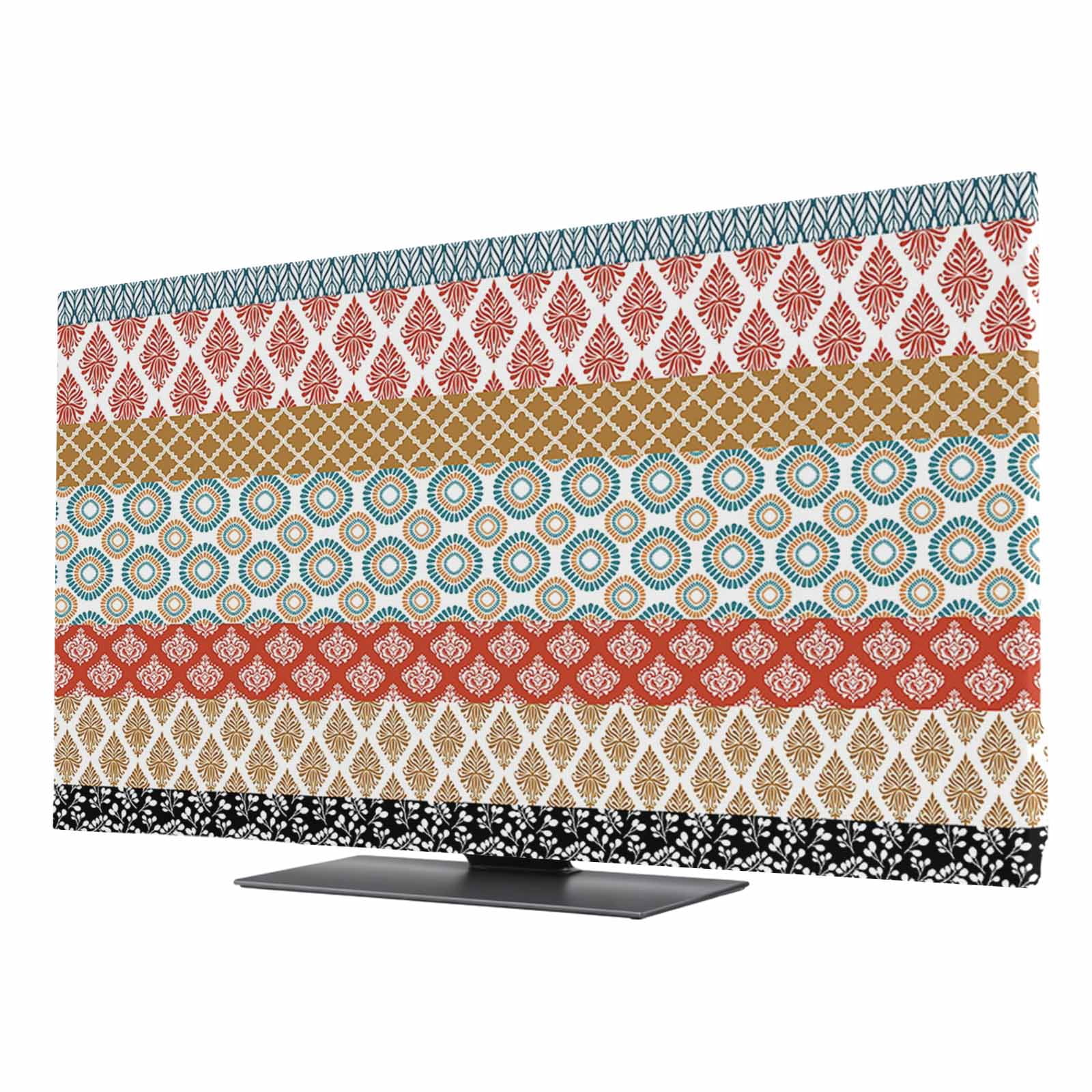 Boho TV Cover for 50 Inch Screen,Stretch Fabric Dustproof TV Display ...