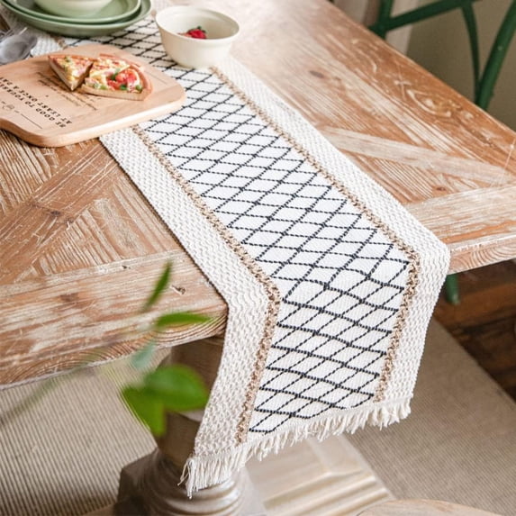 Boho Table Runner 72 Inches Long, Farmhouse Macrame Table Runners with ...