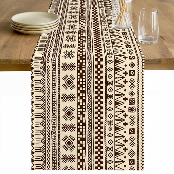 Boho Table Runner 90 Inches Long Farmhouse Dress Scarves, Beige Brown ...