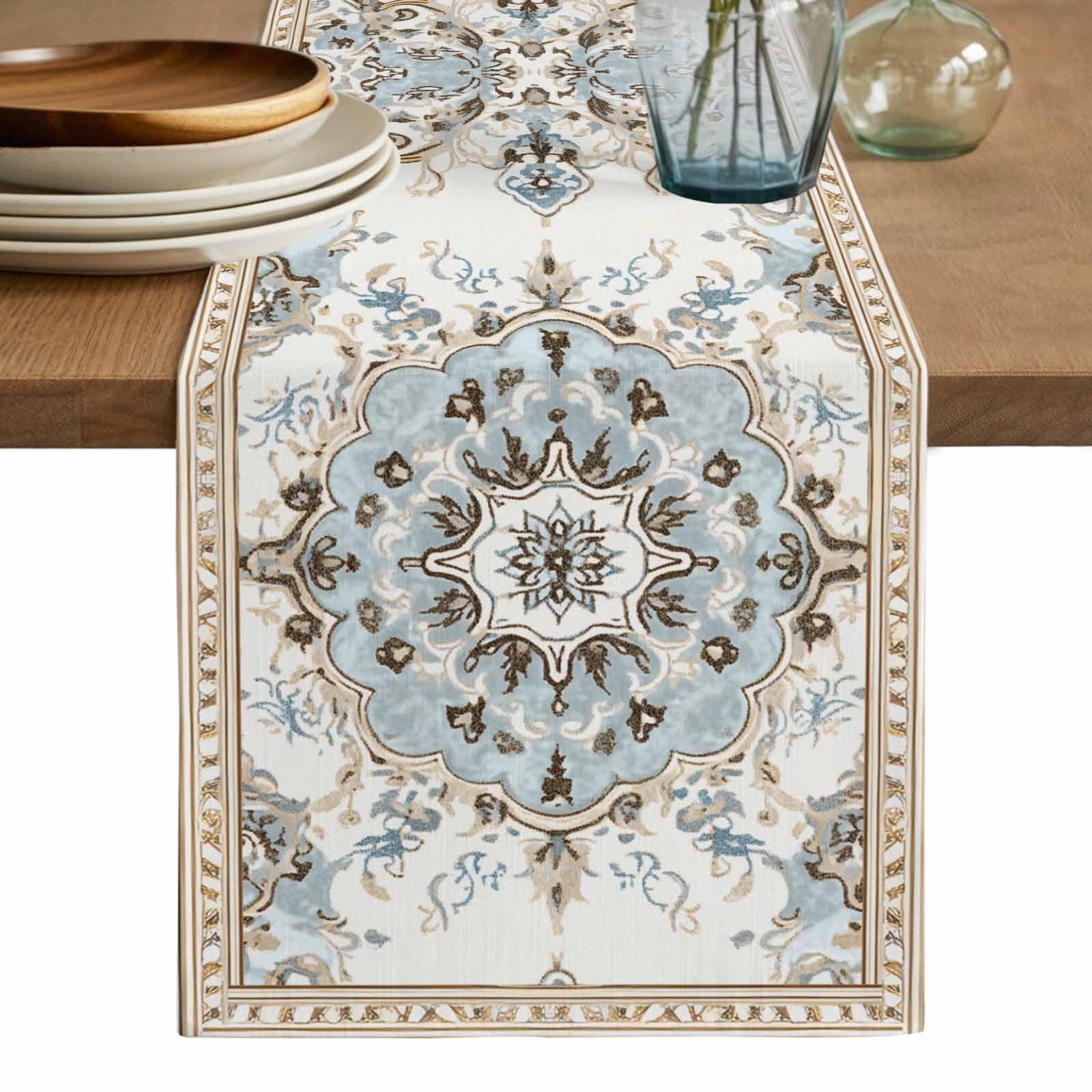 Boho Table Runner, Ethnic Aztec Southwest Neutral Aesthetic Motifs ...