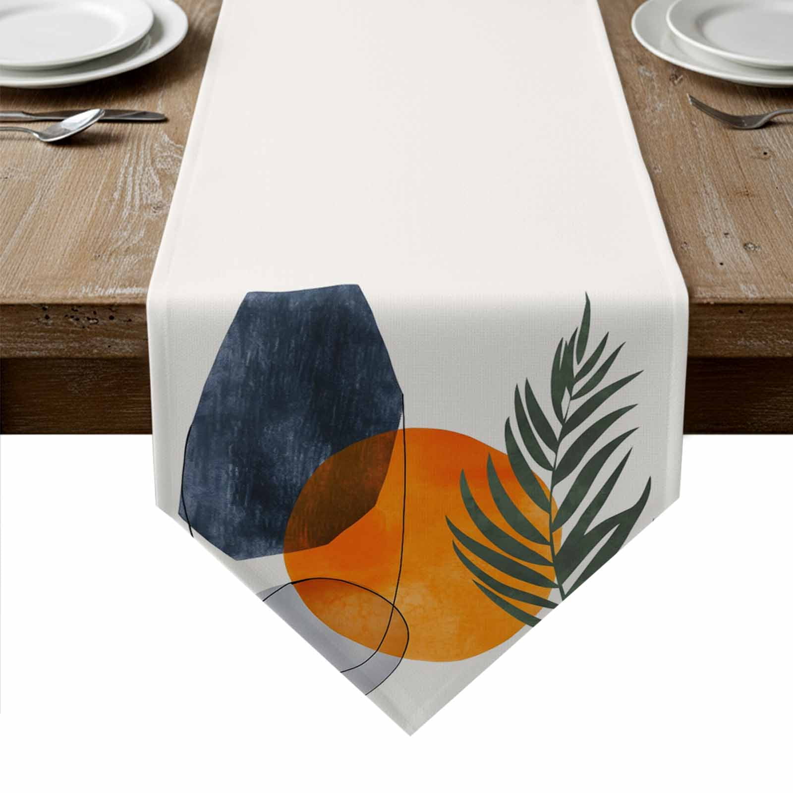 Boho Table Runner Linen Burlap Table Runner 108 Inches Long Middle ...