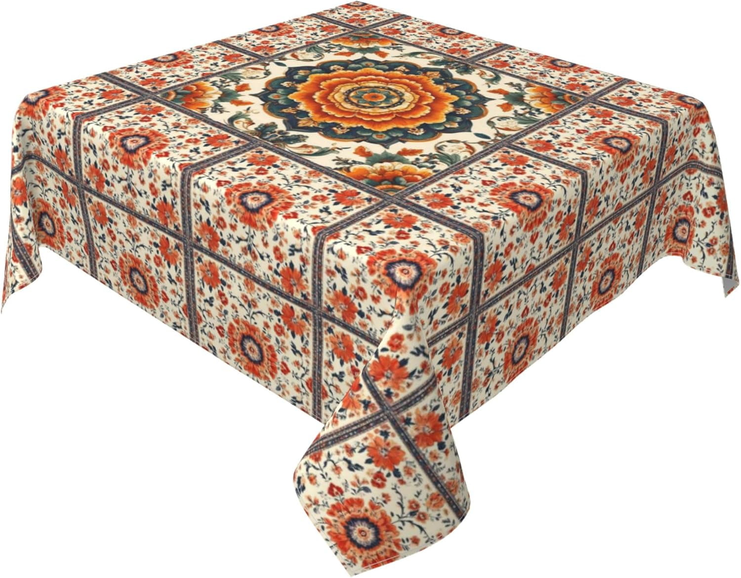 Boho Tablecloth - Fall Floral Table Cloth Bohemian Flower Art Table ...
