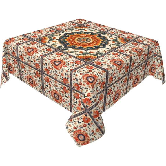 Boho Tablecloth - Fall Floral Table Cloth Bohemian Flower Art Table ...