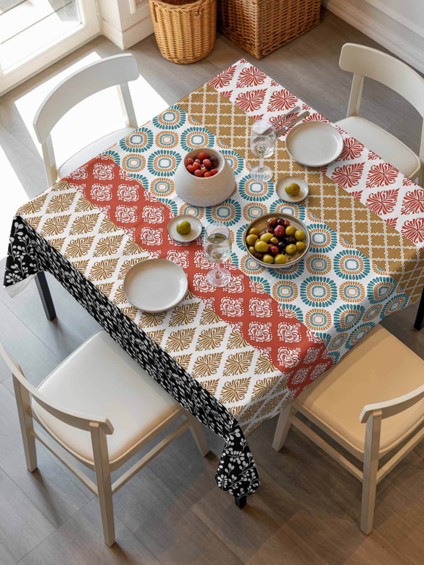 Boho Tablecloth Square Table Cloth 60x60, Waterproof Tablecloth Outdoor ...