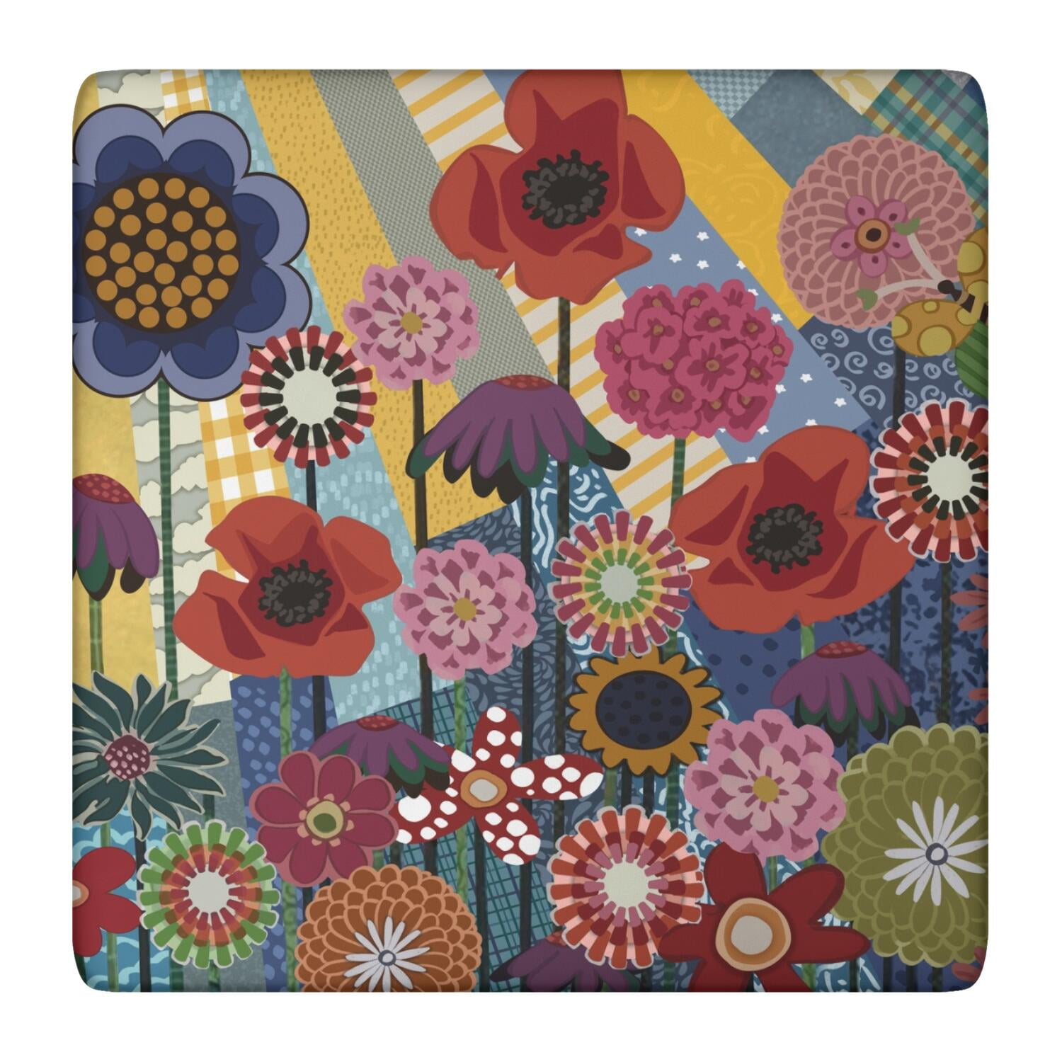 Boho Tablecloth Vintage Botanical Floral Print Waterproof Square Cover ...