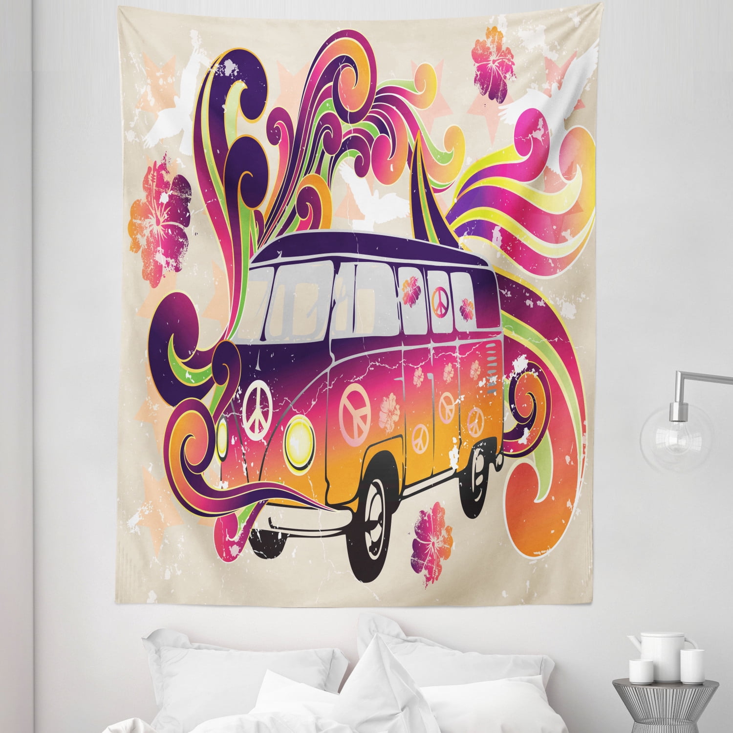 Boho Tapestry, Peace Van Funny Minivan Explorer Caravan Paisley ...