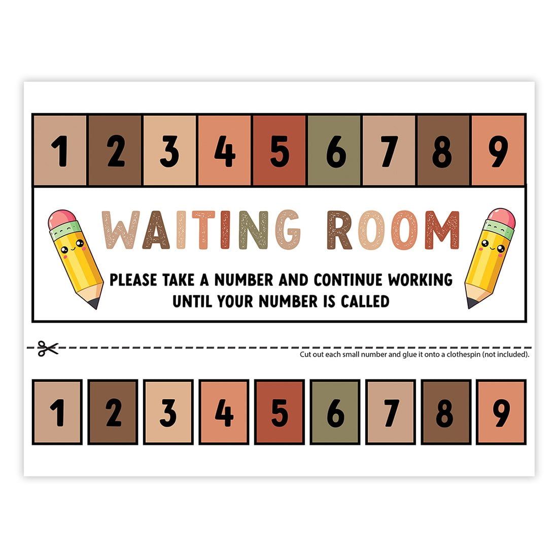 Boho Teacher Waiting Room Sign Take a Number Classroom Poster Student ...