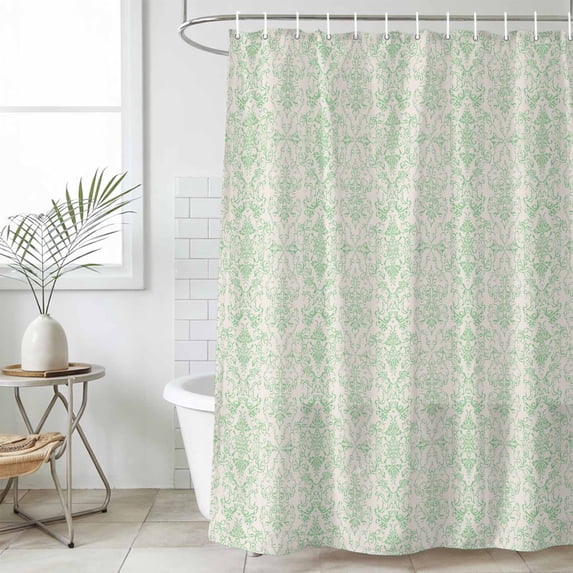 Boho Teal Pattern Waterproof Fabric Shower Curtain,Modern Geometric ...