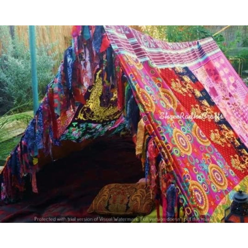 Boho Tent - Saree Tent - Bed Canopy | Bohemian Wedding Backdrop | Gypsy ...