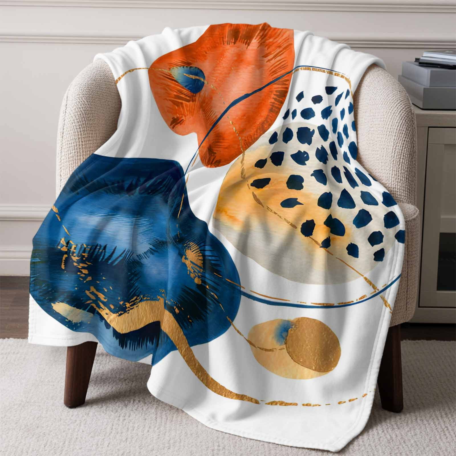 Boho Terracotta Aesthetic Throw Blanket Flannel Fleece Throws, Color ...