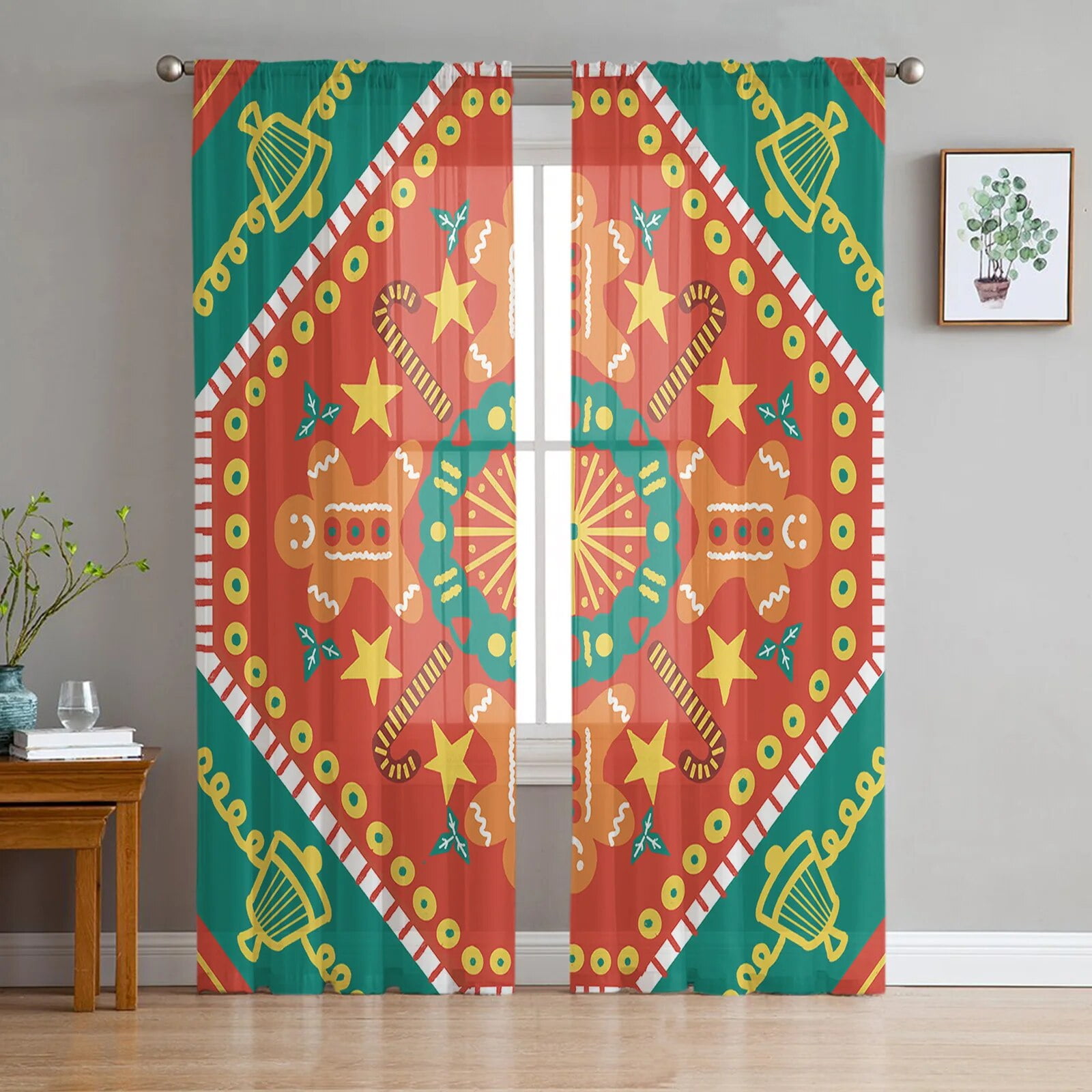 Boho Texture Tulle Curtains for Living Room Sheer Voile Curtain for ...