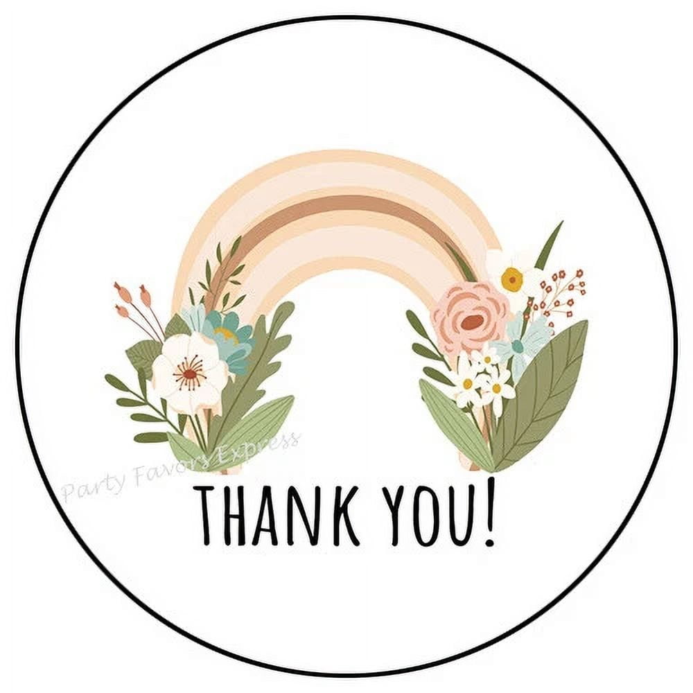 Boho Thank You Rainbow Stickers Party Favors Phone Decal Water Bottle ...