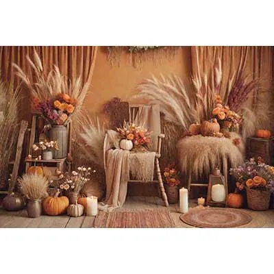 Boho Thanksgiving Backdrop Photography Cowboy Autumn Thathch Photoz ...